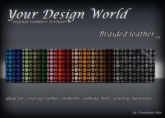 Second Life Marketplace - Dr UUID Braided leather textures v5 - Pleated ...